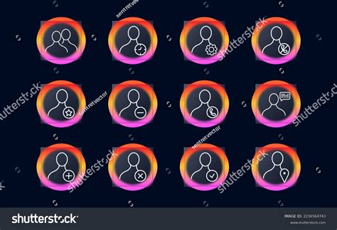 man button icon set library settings stock vector royalty free