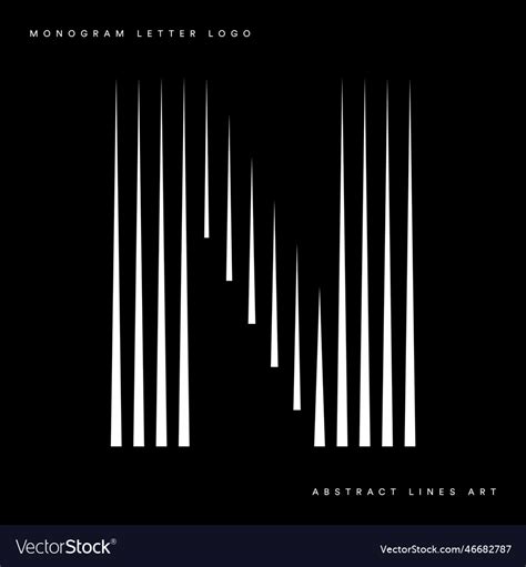 Monogram Logo Letter N Lines Abstract Modern Art Vector Image