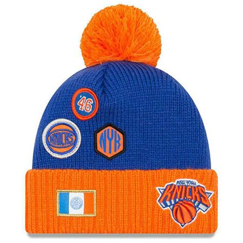 New York Knicks New Era 2018 Draft Knit Cuffed Knit Nba Hat Royal Or Dreams H2h