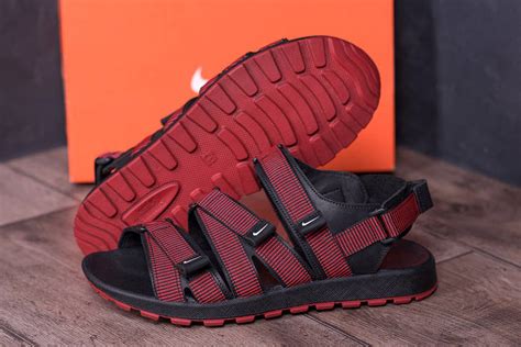 Купить Мужские кожаные сандалии Nike Найк красные босоножки ЧИТАЙТЕ ОПИСАНИЕ цена 800