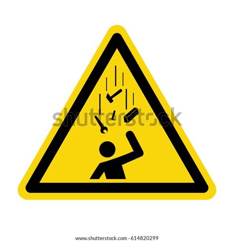 Falling Objects Warning Sign Symbol Vector Stock Vector Royalty Free 614820299