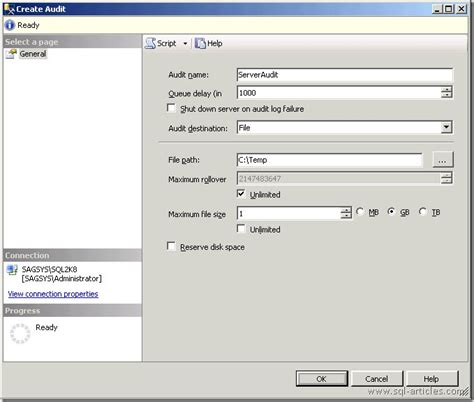 Auditing In SQL Server SQL Articles