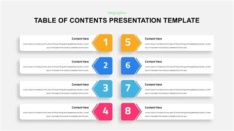 table of contents template for powerpoint presentation