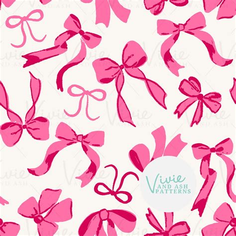 Pink Bows Seamless Repeating Pattern Bow Pattern File Digital File