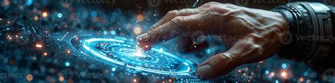 Futuristic Hand Touching Digital Interface With Glowing Touch And Cyber Innovations 46248770
