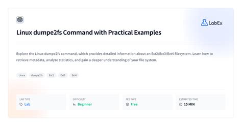 Linux Dumpe2fs Command With Practical Examples Labex