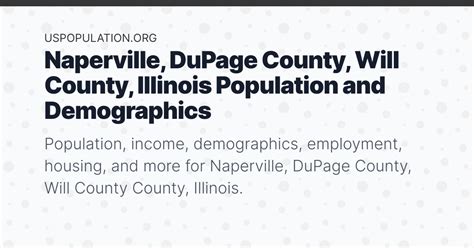 Naperville Dupage County Will County Illinois Population Income