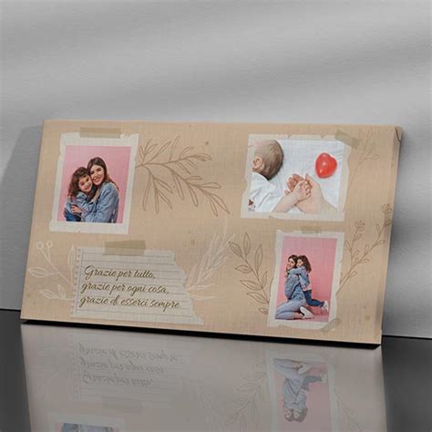 Quadro personalizzato con dedica e foto stampati su tela
