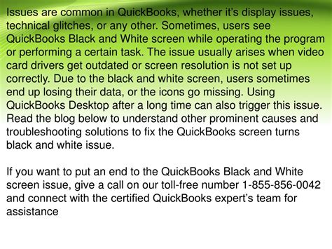 Ppt An Updated Guide To Fix Quickbooks Black And White Screen