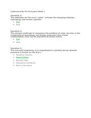 Cybersecurity For Everyone Week Docx Cybersecurity For Everyone Week Question The