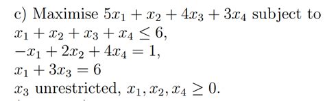 Solved Use The Simplex Method To Solve The Following Simplex Chegg