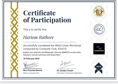 Completed Web3 Utsav Workshop At Sgsits Hariom Rathore Posted On The Topic Linkedin