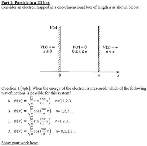 Solved Part I Particle In A 1d Box Consider An Electron Trapped In A