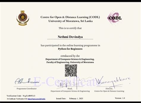 Python Universityofmoratuwa Codl Programming Learning Nethmi