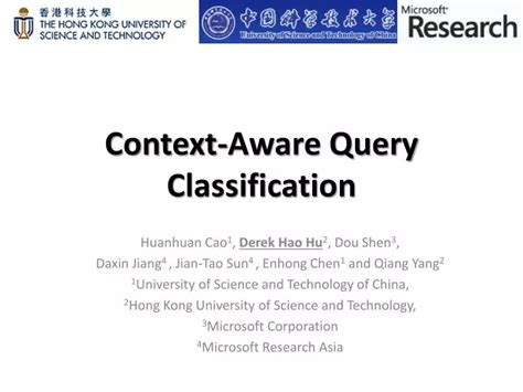 Ppt Context Aware Query Classification Powerpoint Presentation Free