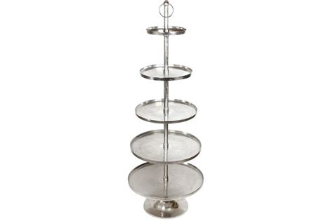 Металева фуршетна етажерка 5 ярусів 170 см алюміній — ціна 24750 грн