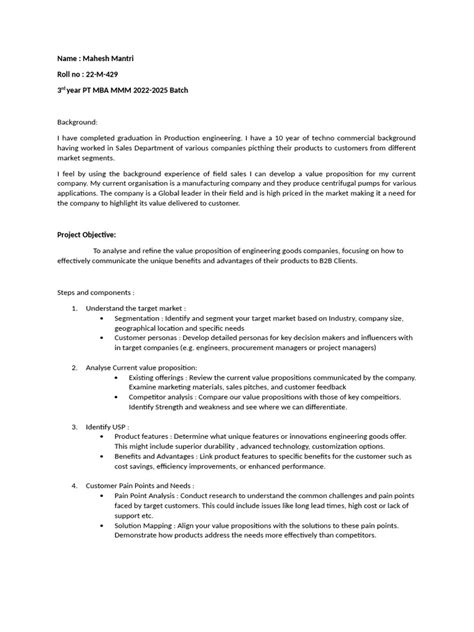 Value Proposition Development 2 Pdf Market Segmentation Business Process