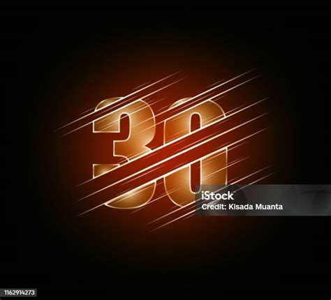 고급 유리 번호 30 서른 문자의 빠른 속도 요소 주황색 어두운 색조 배경 벡터 일러스트레이션 Eps10 30에 대한 스톡 벡터 아트 및 기타 이미지 Istock