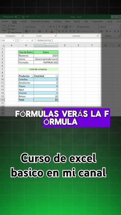 Excel Basico La Barra De Fórmulas Excel Exceltips Exceltutorial