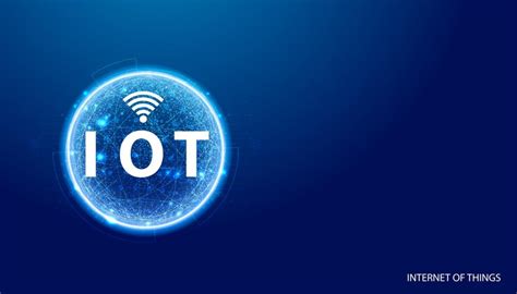 Premium Vector Abstract Iot Internet Of Things Blue Background Image Circle Digital Network