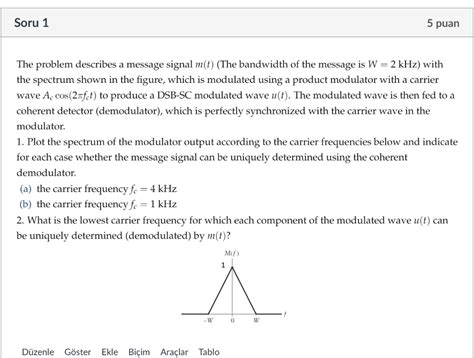 Solved The Problem Describes A Message Signal M T The Chegg