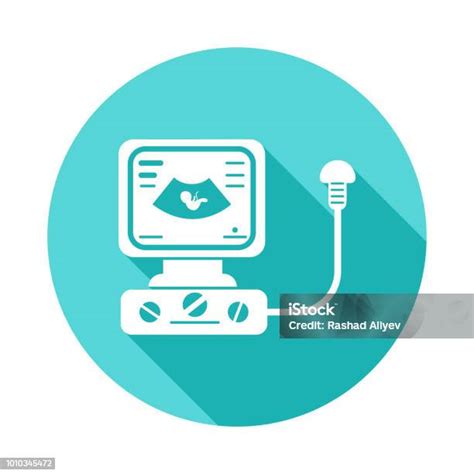 이미지 평면 긴 그림자에 초음파 아이콘에 아이입니다 베이비 컬렉션 아이콘 중 하나는 Ui Ux에 대 한 사용할 수 있습니다 아기에 대한 스톡 벡터 아트 및 기타 이미지