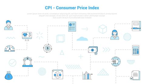 Premium Vector Cpi Consumer Price Index Concept With Icon Set Template Banner With Modern Blue