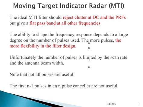 Moving Target Indicator Radar Mti Part2 Pptx Digital Audio Computer Software And Applications