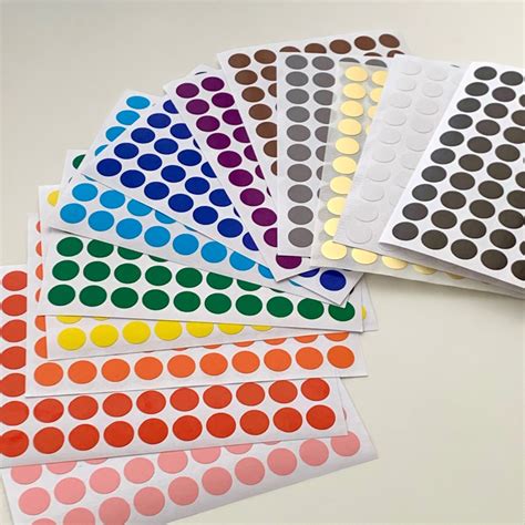 베풀 1cm 원형 스티커 14color 동그라미 라운드 도트 라벨 포장스티커 위시버킷