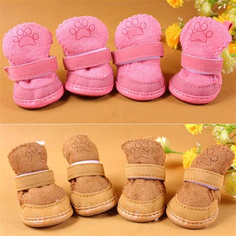 Pet Dog Shoes Winter Super Warm 4pcs Dogs Boots C Vicedeal