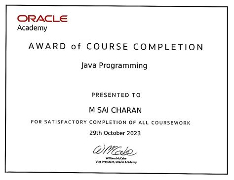 M Sai Charan On Linkedin Java Oracleacademy Professionaldevelopment
