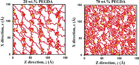 Md Simulation Network Structures Of Pegda Hydrogel At 250 Ps Red