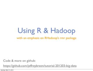 Big Data Step By Step Using R Hadoop With RHadoop S Rmr Package PPT