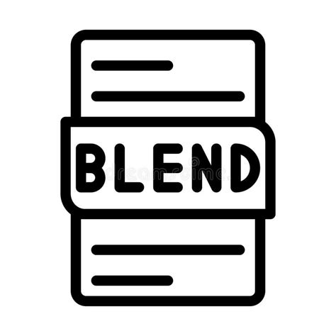 Blend File Type Icons Document Format Type Design Graphic Icon With Outline Design Style