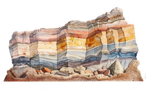 Premium Photo Geologic Cross Section With Rock Layers Diagram On