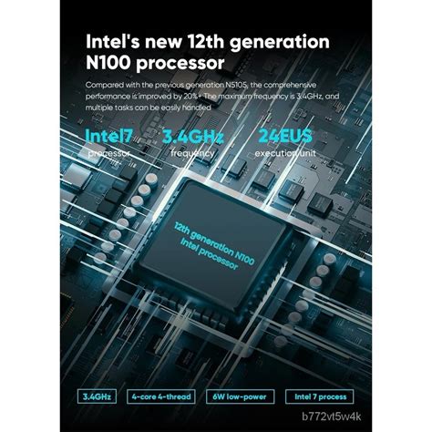 12th Gen Mini Pc Intel N100 Quad Core Lpddr5 8gb 4800hz Windows 11 Dual Rj45 Lan Hdmi2 0 Dp 2x4k