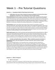 Week 1 Tute Questions Docx Week 1 Pre Tutorial Questions Question 1