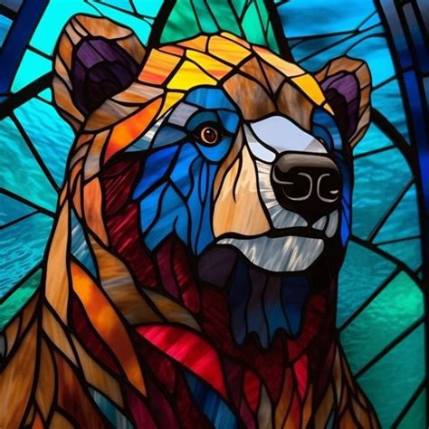 Bear Stained Glass Window Cling Artofit