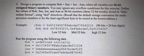 Solved 3 Design A Program To Compute Bob Sue Joe − Ann
