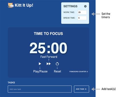 Pomokitty A Pomodoro Timer With A Cute Kitty Theme Esther Phang