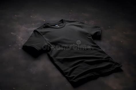 Black T Shirt Mock Up Ai Generated Art Stock Illustration