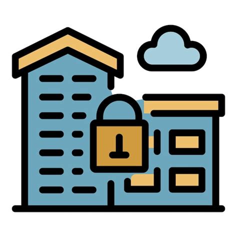 Premium Vector Secured Office Building Icon Outline Secured Office