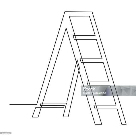 사다리 계단 사다리 등반을위한 구조 연속 선 그리기 벡터 일러스트레이션 그리기에 대한 스톡 벡터 아트 및 기타 이미지 그리기 사다리 0명 Istock