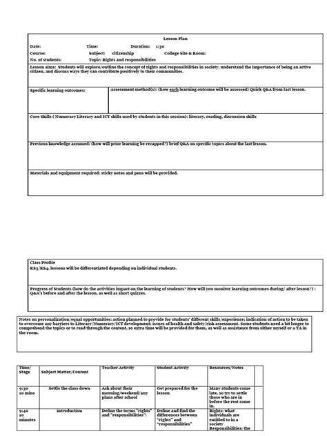 Example Lesson Plan Pdf Educational Technology Literacy