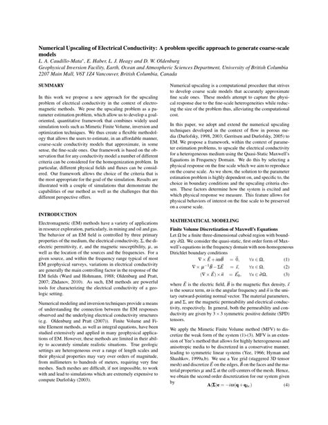 Pdf Numerical Upscaling Of Electrical Conductivity A Problem Specific Approach To Generate