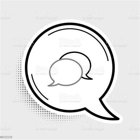 회색 배경에 격리 된 라인 음성 거품 채팅 아이콘 메시지 아이콘입니다 통신 또는 댓글 채팅 기호입니다 다채로운 개요 개념 벡터 0명에 대한 스톡 벡터 아트 및 기타 이미지