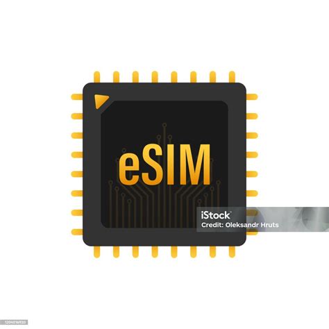 Esim 임베디드 Sim 카드 아이콘 기호 개념 새로운 칩 모바일 셀룰러 통신 기술 벡터 스톡 일러스트레이션입니다 Sim 카드에 대한 스톡 벡터 아트 및 기타 이미지
