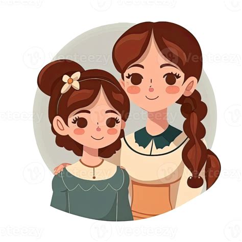 Madre Y Hija Dibujos Animados 22972897 Png