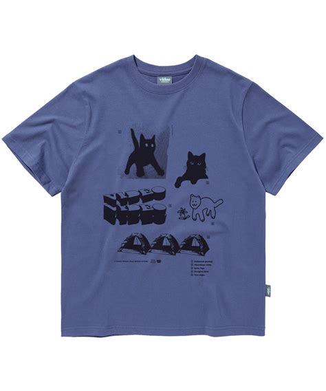 비디오자키 입으면 바로 힙스터 티셔츠 퍼플블루