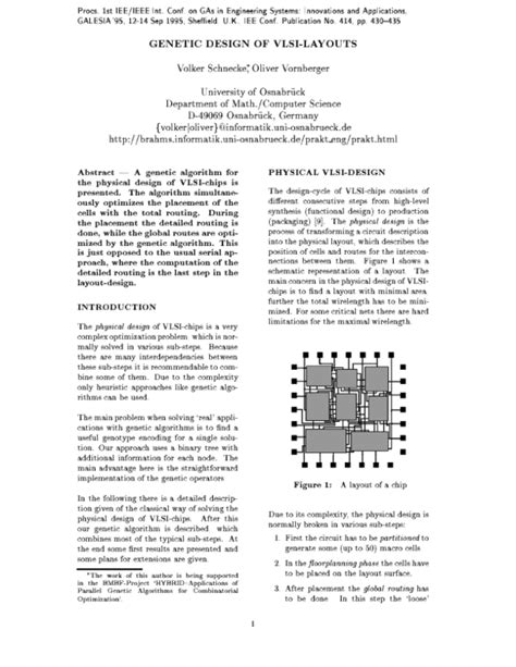 Pdf Genetic Design Of Vlsi Layouts